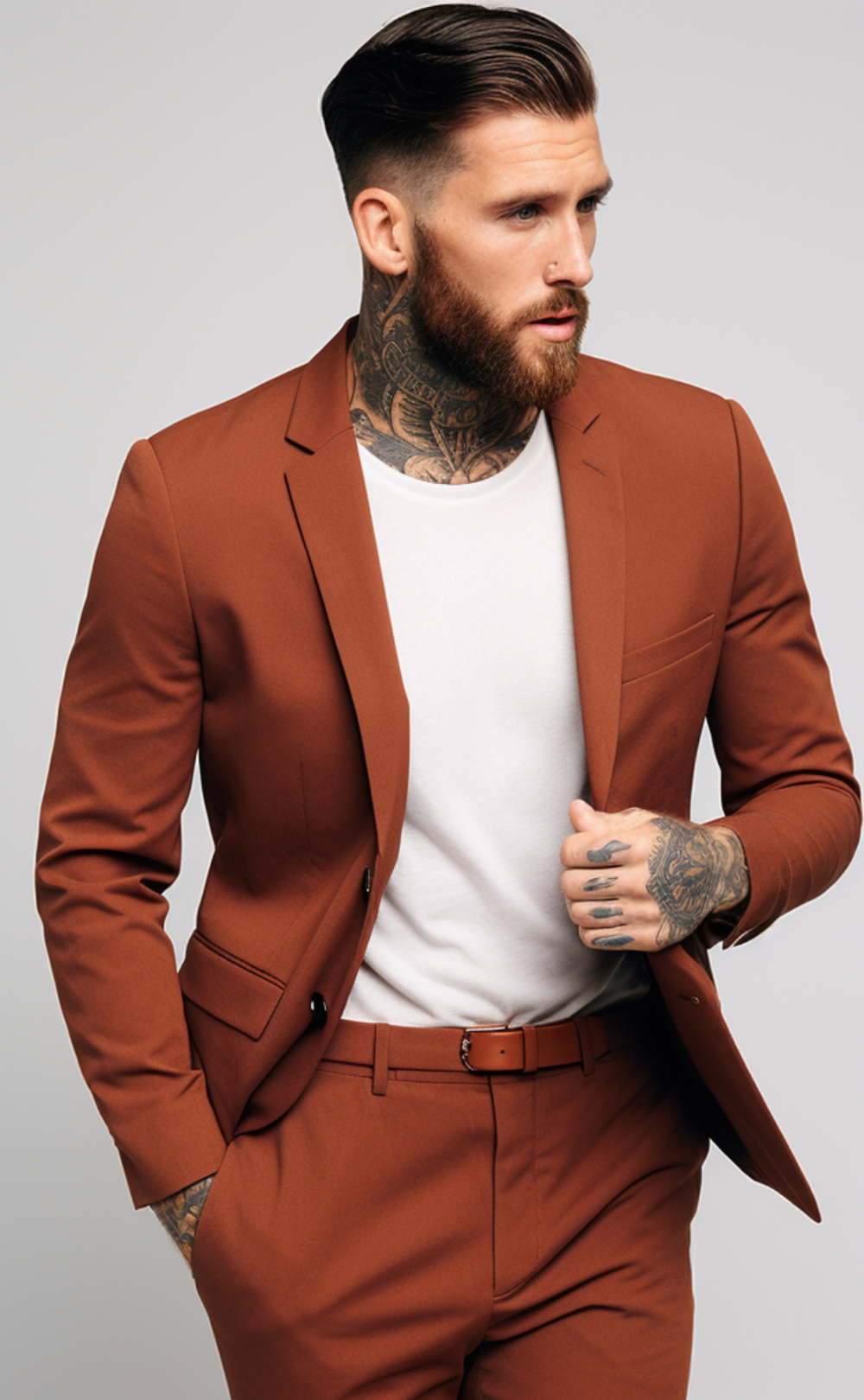 BURNT ORANGE 2 PIECE SLIM FIT SUIT – Vardo Suits